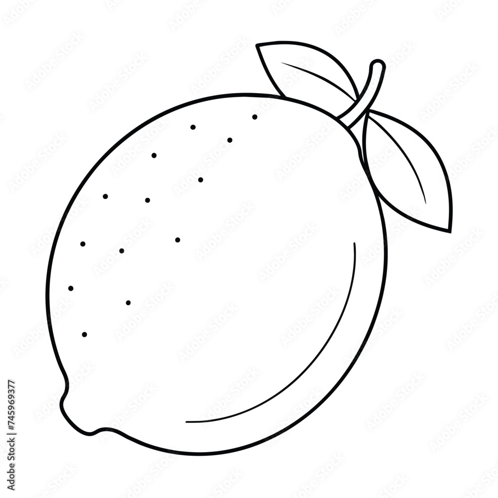 Vector of lemon illustration coloring page for kids Stock Vector ...