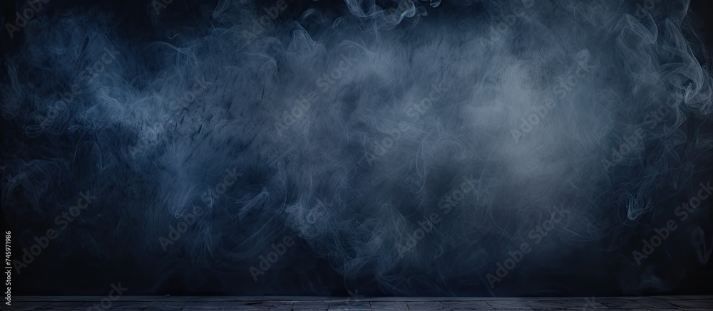 A dark room emanating smoke, creating an ominous atmosphere. The smoke ...