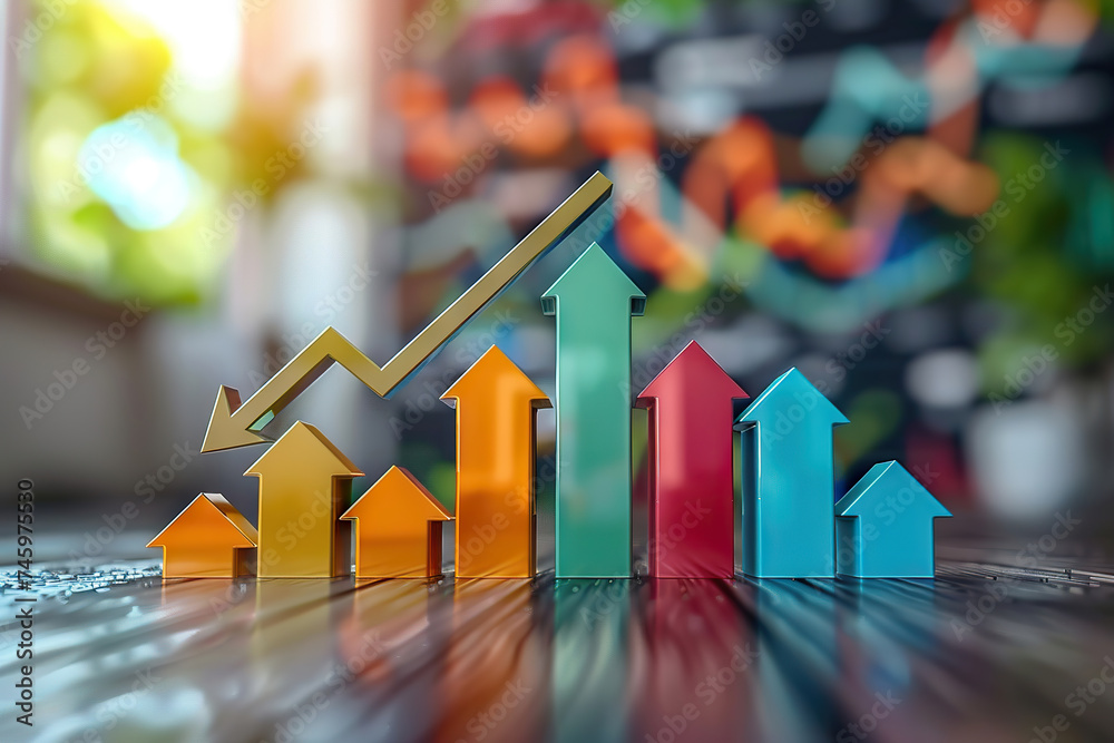 Charting Success An Upward Curving Arrow Symbolizing Financial Growth ...