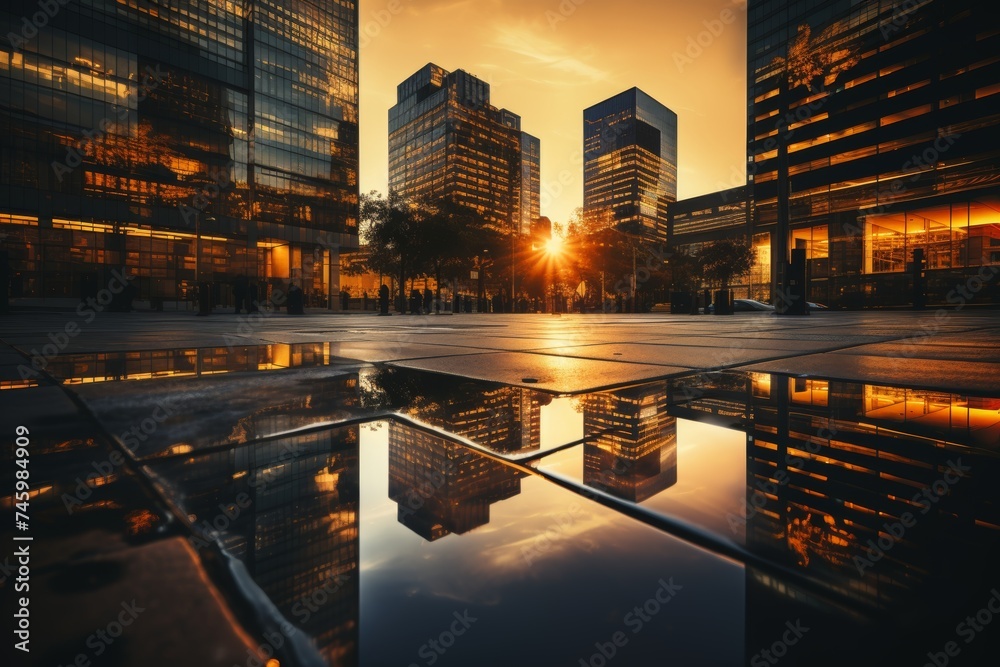 Cinematic architecture photo featuring stunning sunset views in high ...