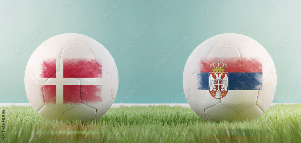 Denmark vs Serbia football match infographic template for Euro 2024 ...