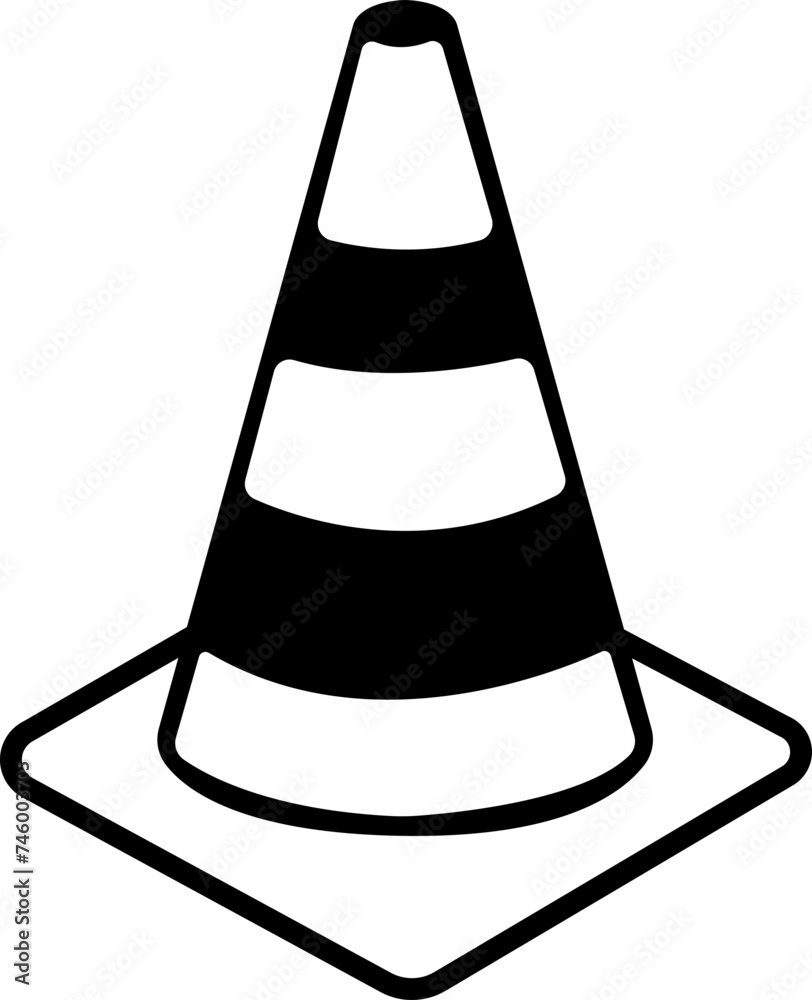 Traffic Cone Icon Line and Flat Solid Logo. Cone Symbol Glyph Vector ...