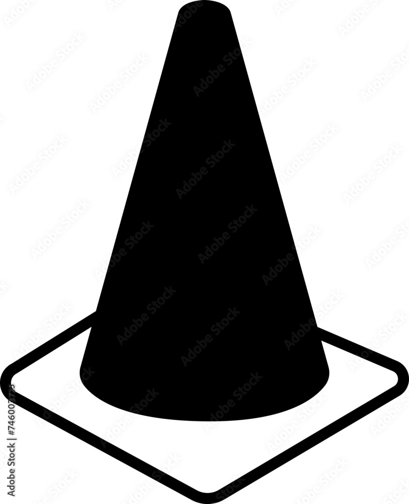 Traffic Cone Icon Line and Flat Solid Logo. Cone Symbol Glyph Vector ...