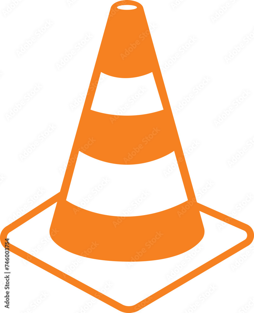 Traffic Cone Icon Line and Flat Solid Logo. Cone Symbol Glyph Vector ...