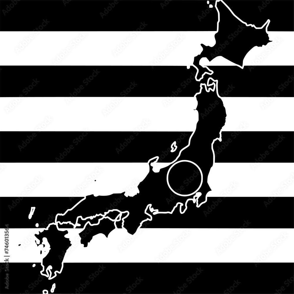 japan illustration symbol silhouette flag logo japanese icon map ...