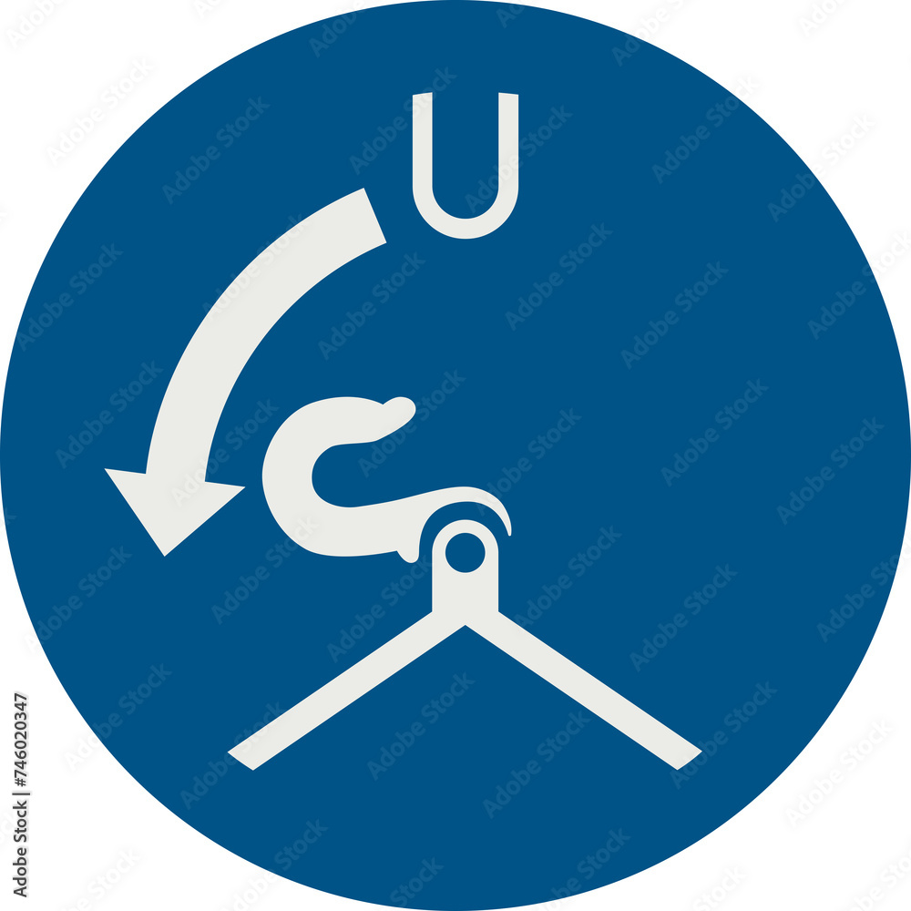 OBLIGATION SIGN PICTOGRAM, RELEASE THE HOOKS HOLDING THE LIFEBOAT ...