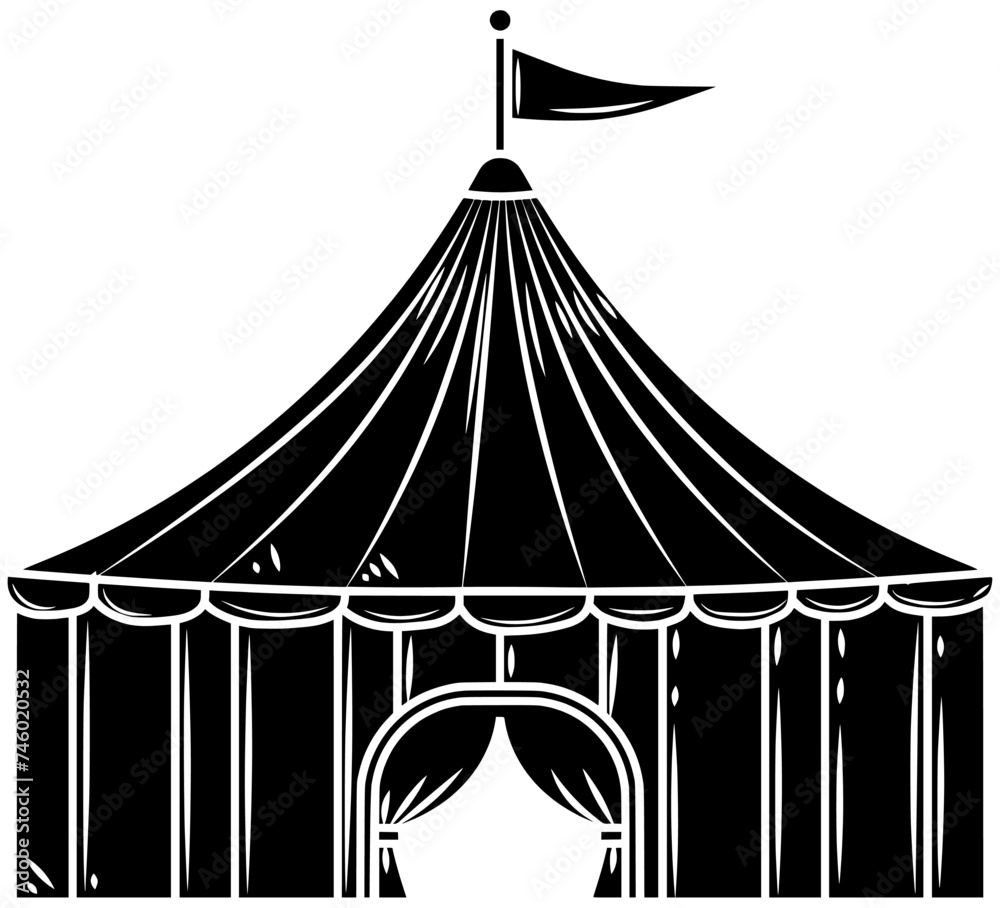 carnival illustration circus silhouette festival logo tent icon ...