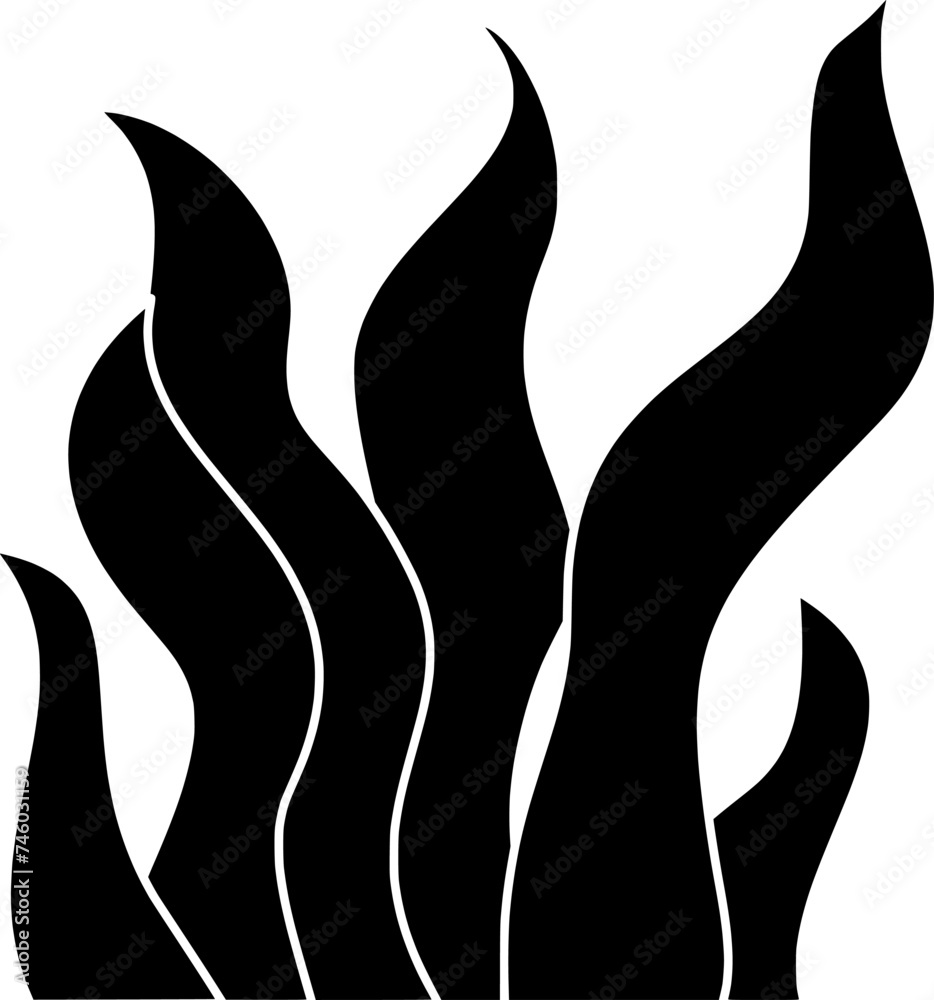seaweed illustration marine silhouette nature logo ocean icon water ...
