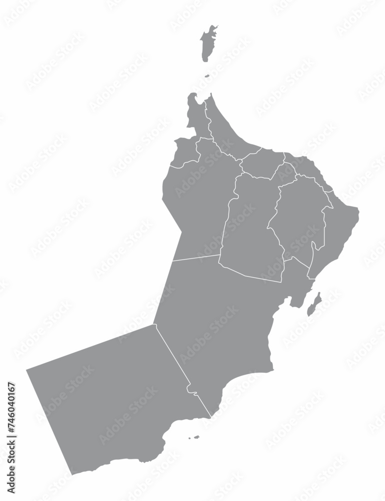Poster Oman administrative map – Wall Art | UkPosters