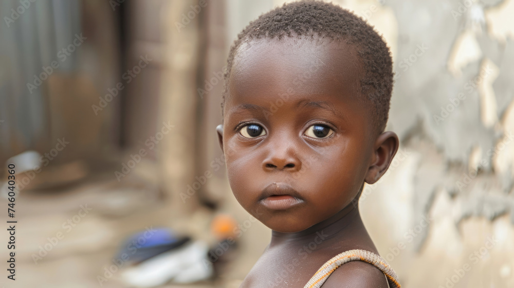 international Day of the African Child, portrait of little Afro girls ...