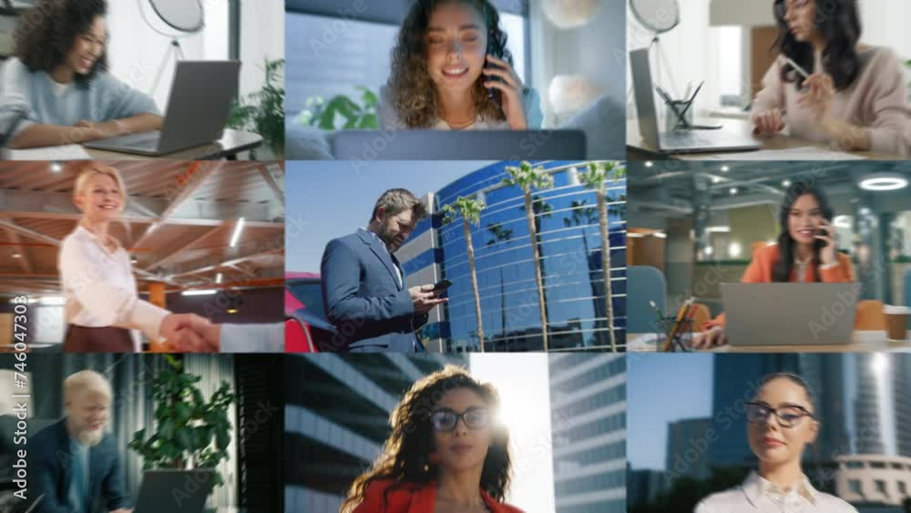 Zoom out CEO executive businessman using smartphone at modern office ...