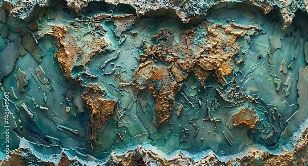 3D world map illustration Stock Illustration | Adobe Stock