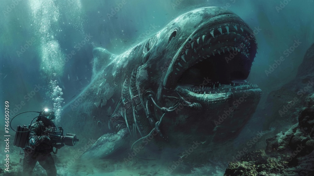 Fantastical digital art of an underwater beast - An otherworldly ...