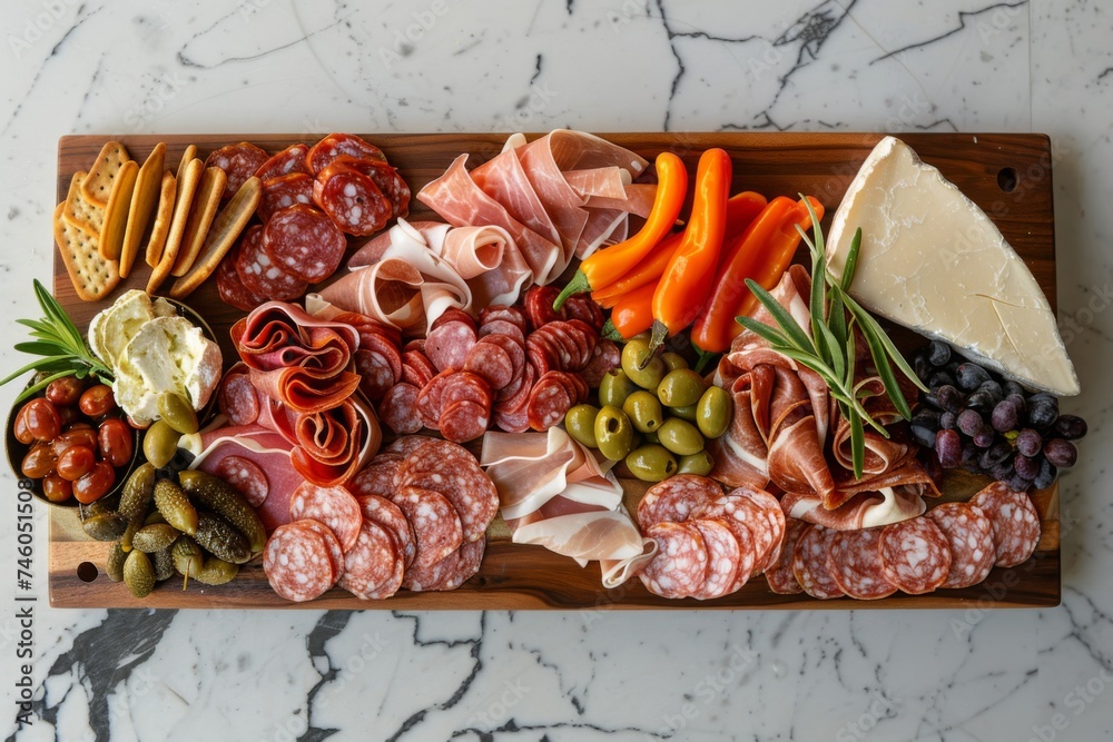 Elegant charcuterie assortment on a luxurious spread - An elegant ...