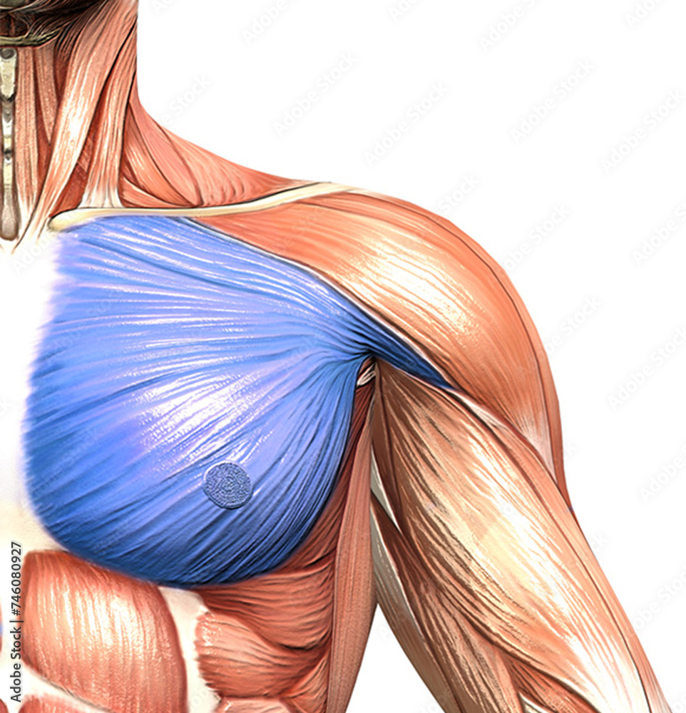 Pectoralis major of the superficial front line Stock Illustration ...