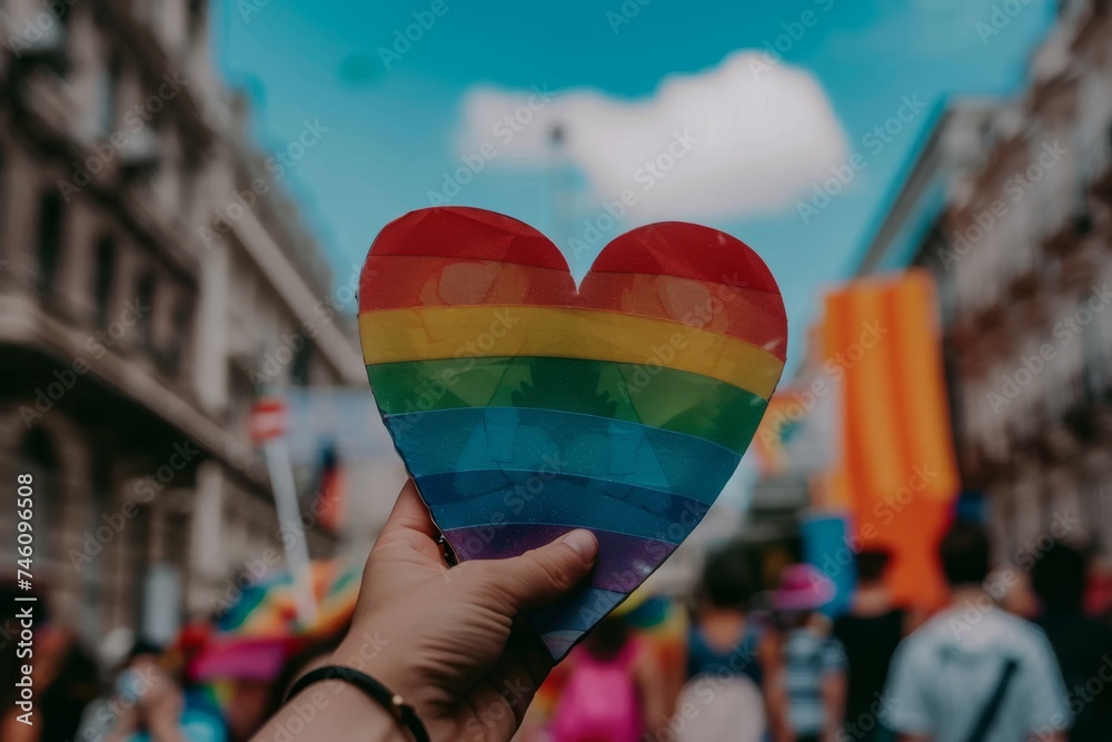 LGBTQ Pride negotiation. Rainbow love balance colorful self confidence ...