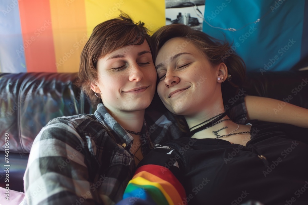 LGBTQ Pride shimmering blush. Rainbow love self worth colorful symposium diversity Flag ...