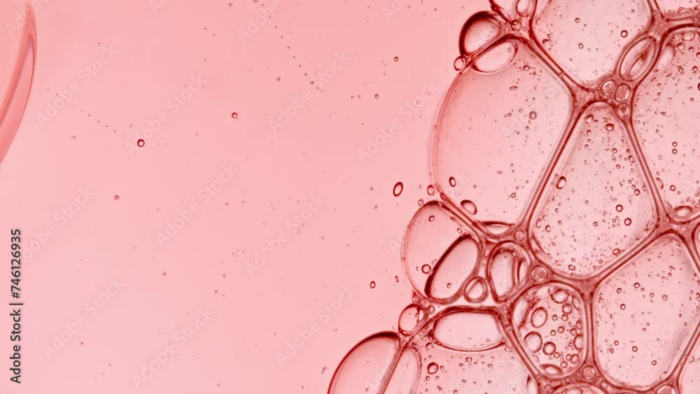 Vidéo Stock Bubble cluster, cells under a microscope. Transparent ...