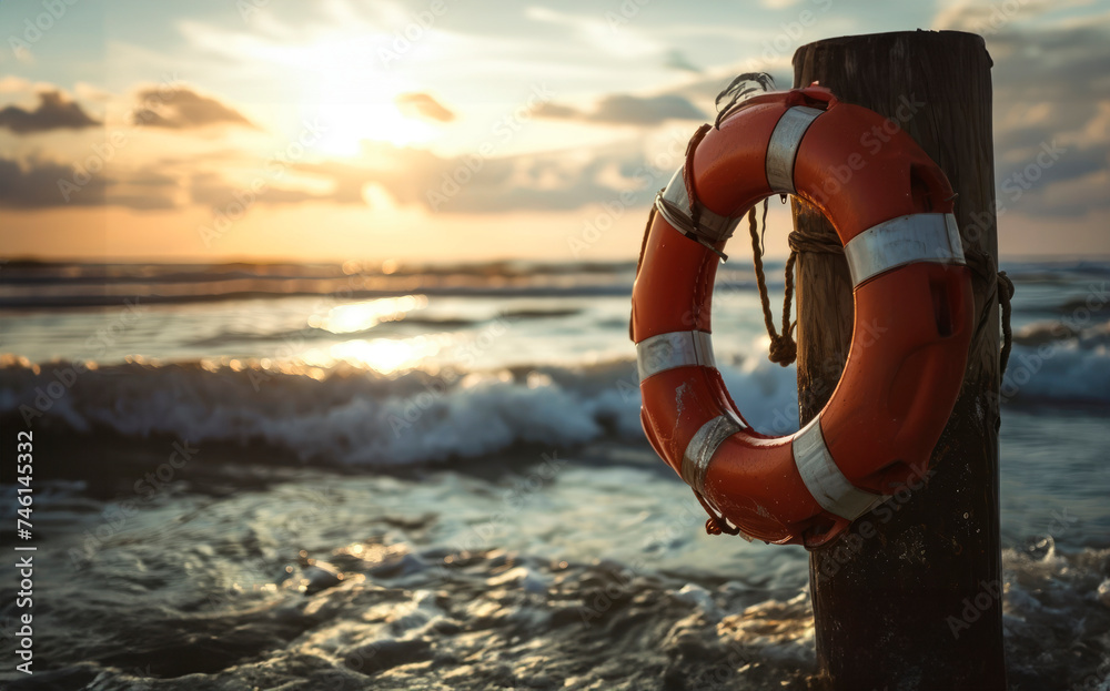 Seaside Safety Watch: A snapshot of coastal vigilance, showcasing a ...