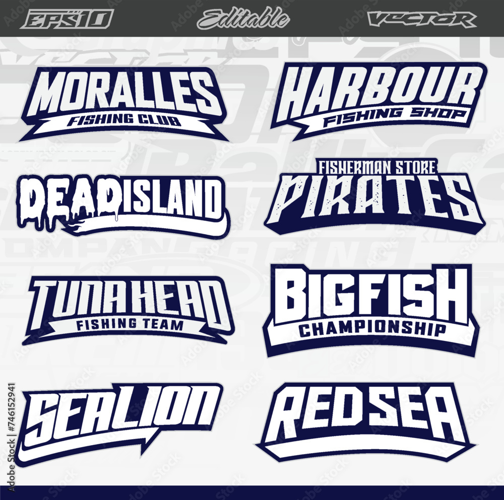 Vector editable racing graphic decals and label Stock Vector | Adobe Stock