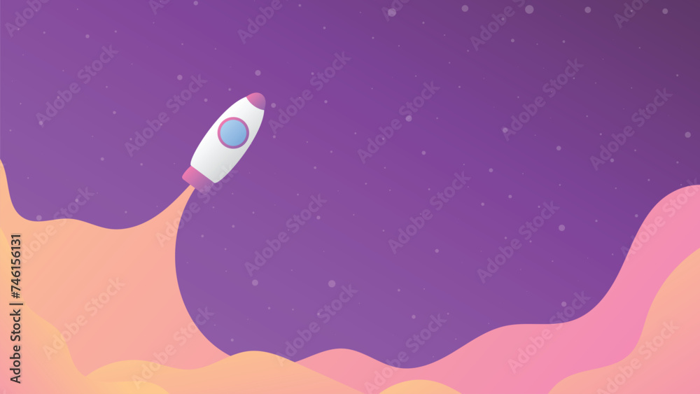 spaceship vector illustration, space theme background design Stock ...