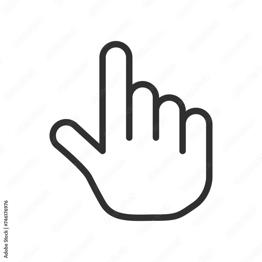Vecteur Stock hand pointer outline icon dilated on white or transparent background. cursor ...