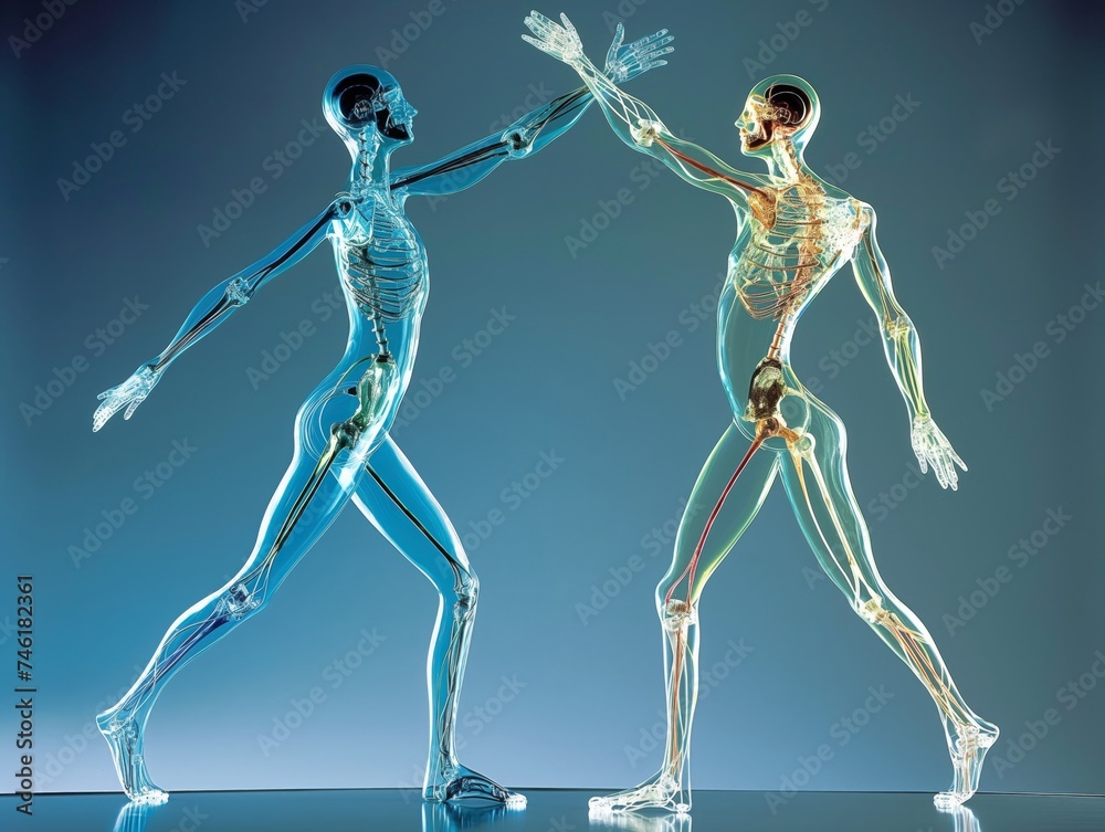 Interaction between two humans - men - as imagined with X-ray vision ...