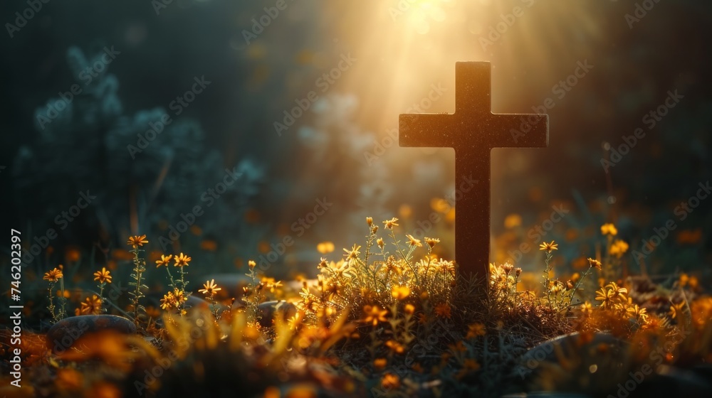 Christ triumphant, faith's victory, gentle heavenly rays, serene Easter ...