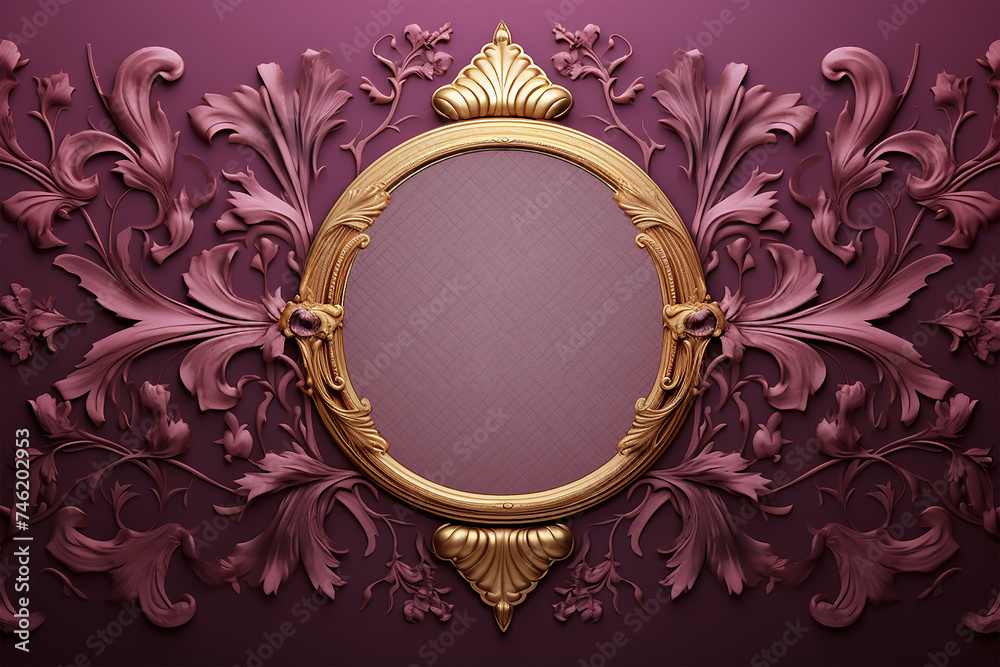Luxury pink frame background_gold border pink frame_textured pink color ...
