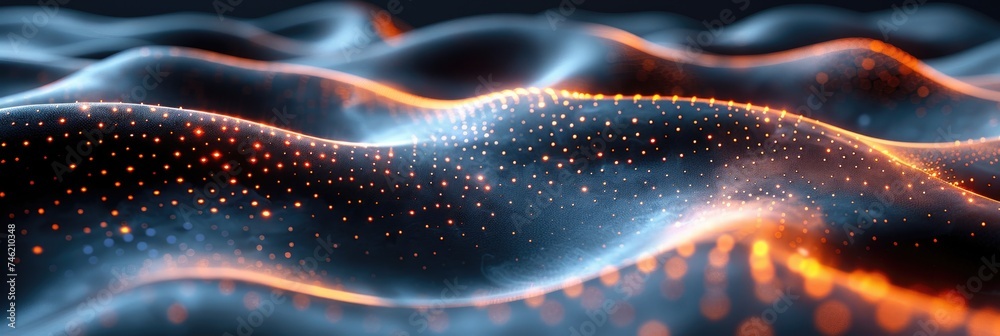 Computer generated visualization of waves and stars in a realistic ...