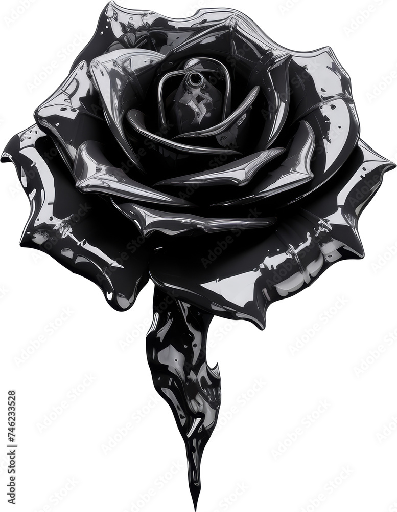 black rose,black crystal shape of rose,rose flower made of black ...