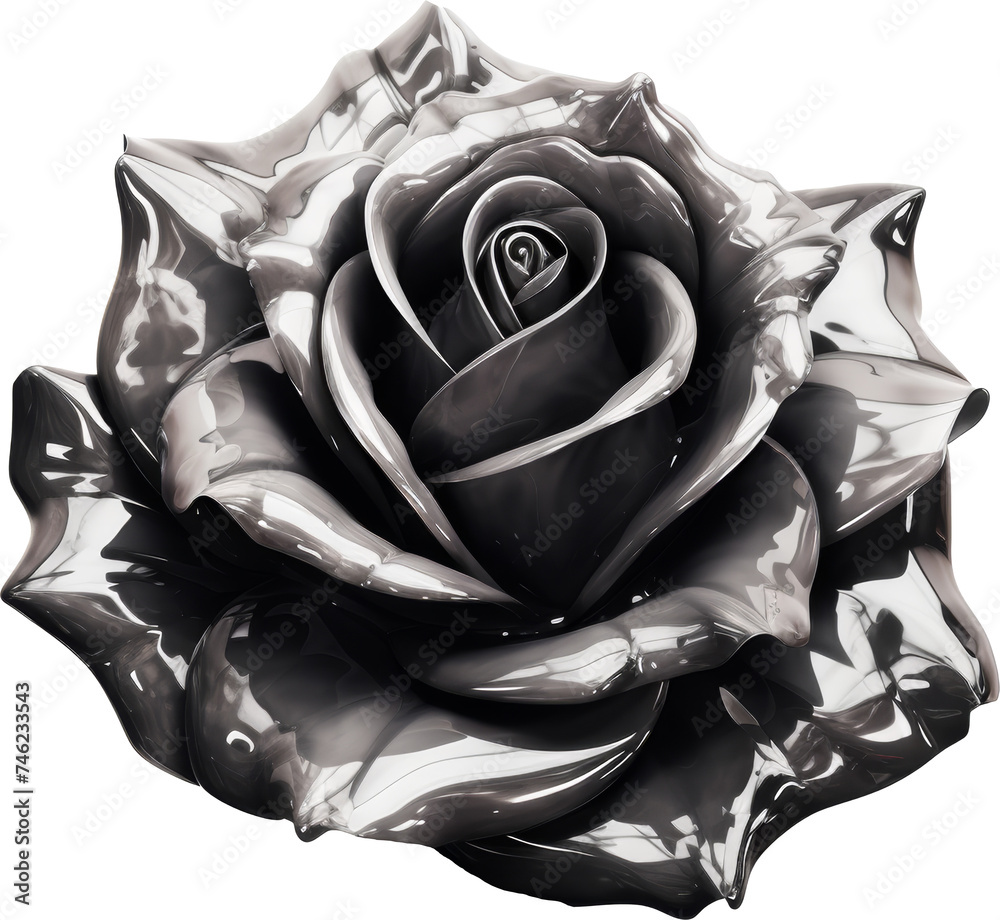 black rose,black crystal shape of rose,rose flower made of black ...