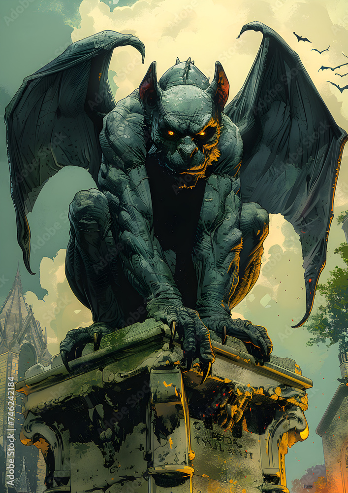 Gargoyle, Gothic Mythical Gargoyle Statue, Medieval Architecture ...