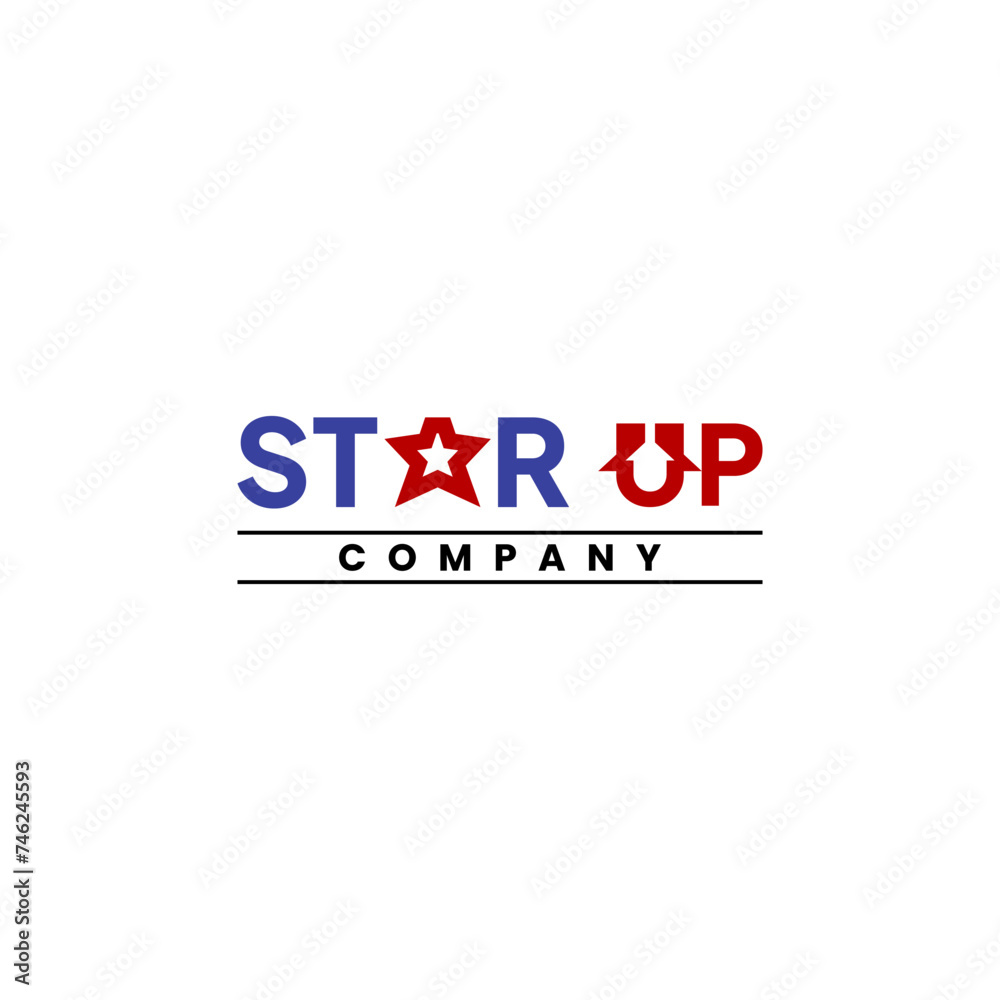 Star-up Logo With a Star as Letter a and Arrow up as Letter U Perfect ...