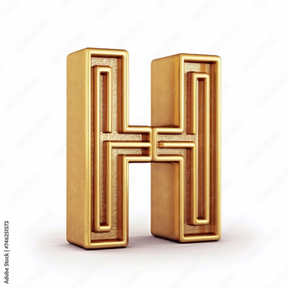 Word h with gold. Letter h with gold. 3D letter h for gold Outline ...