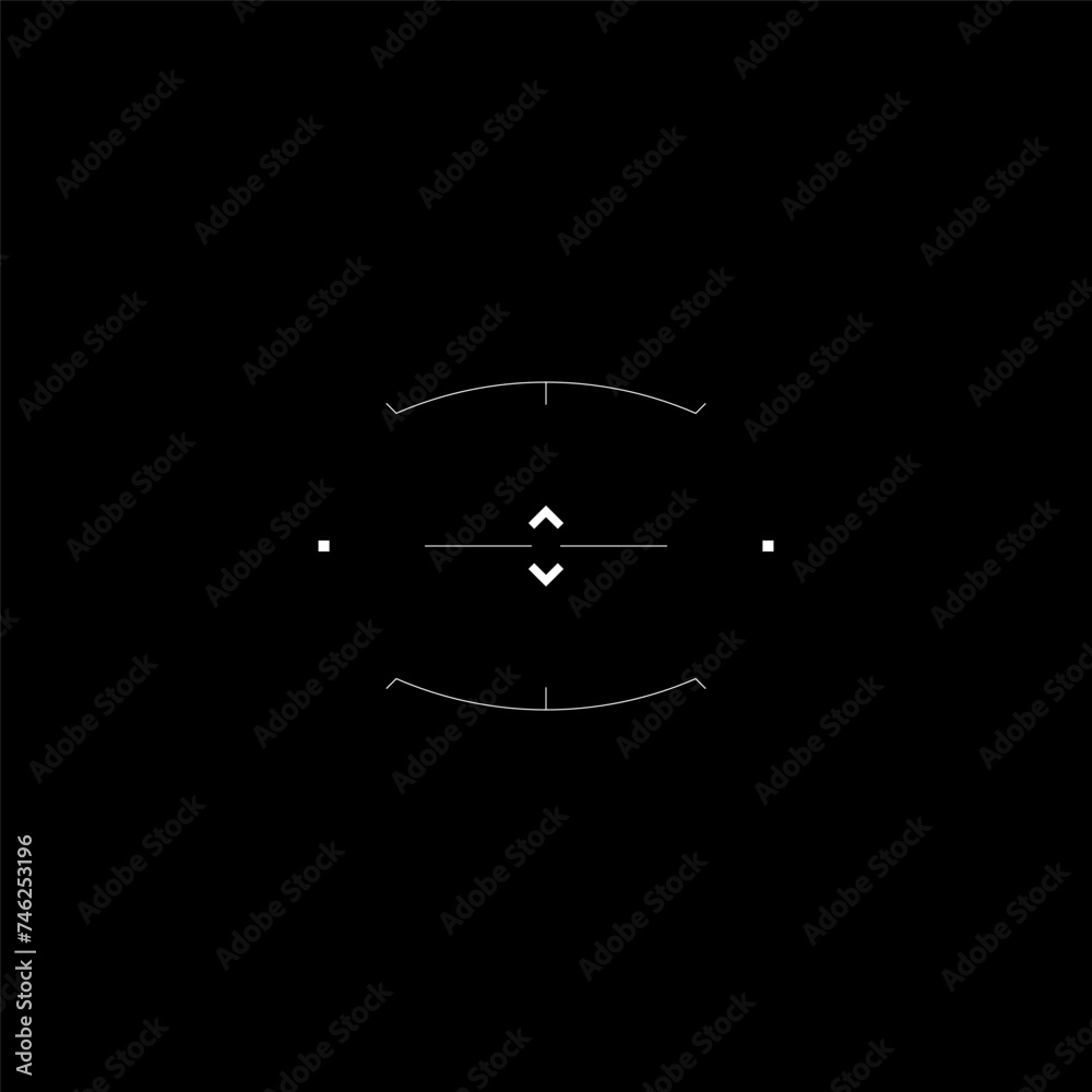 Cyberpunk Aim Tech Style Round Target Hud Sight Virtual Futuristic Gui Hud Crosshair Gui