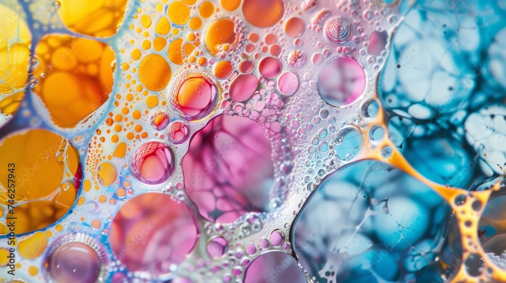 A macro photo of a microscope slide showing the intricate molecular ...