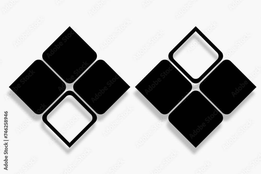 8 Blank round square photo frames design in a cool simple layout. Used ...
