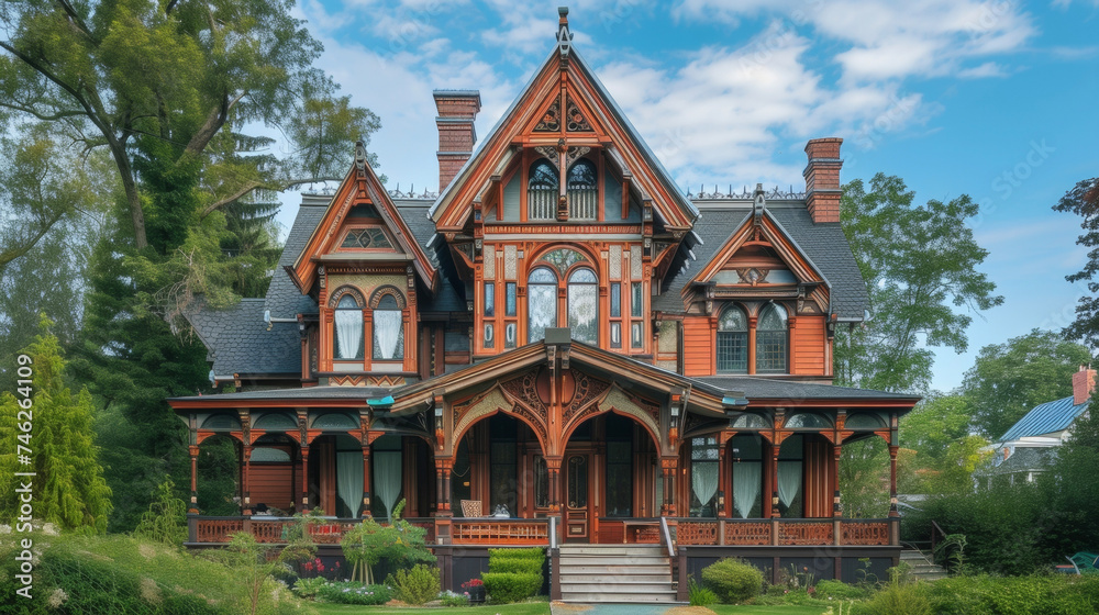 This Victorian Gothic Revival house is a masterpiece of design with its ...
