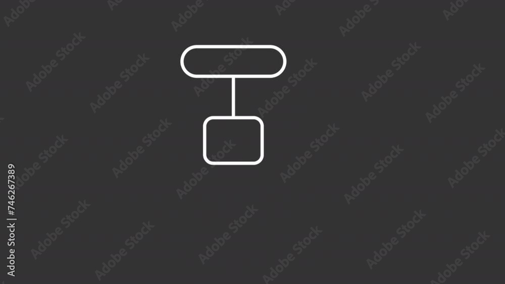 Animated algorithm white icon. Flowchart line animation. Decision ...