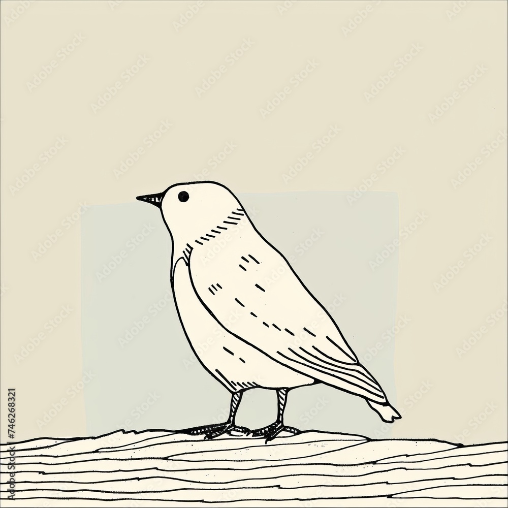 Bird Coloring Book, page to color in, for adults and kids, black line ...