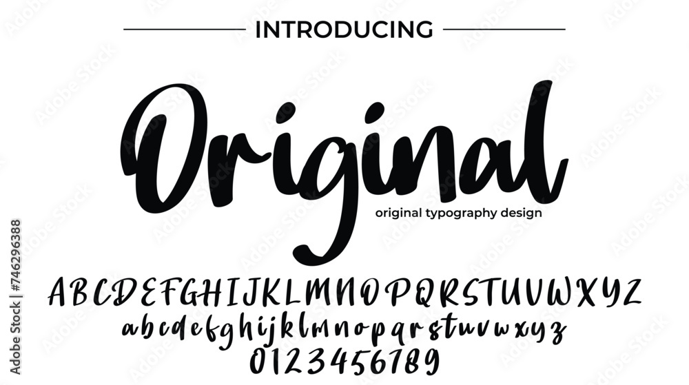 Original Font Stylish brush painted an uppercase vector letters ...