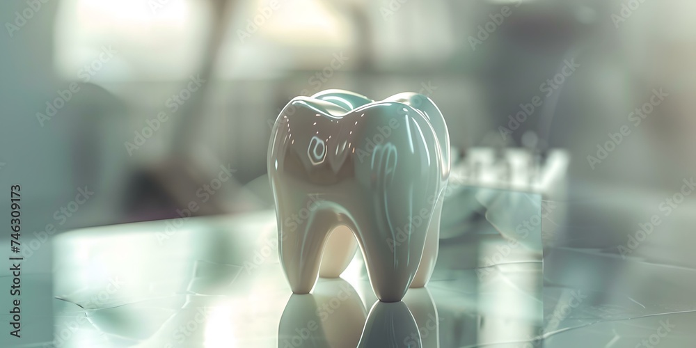 Artificial intelligence-rendered image of a single molar tooth in a ...