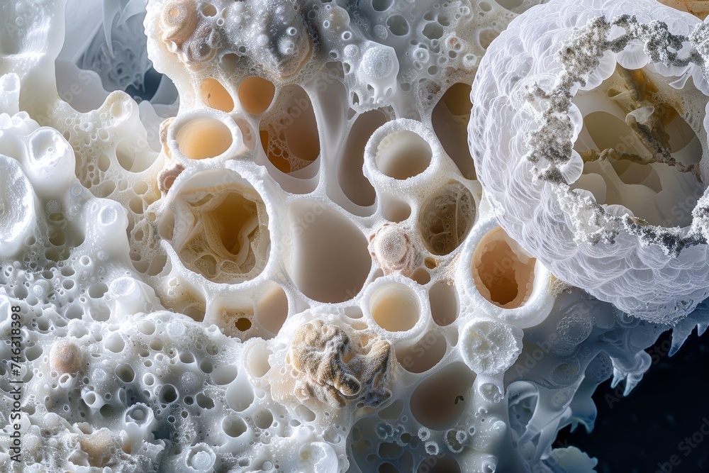 Microscopic image of chalk particles showing texture and porosity high ...