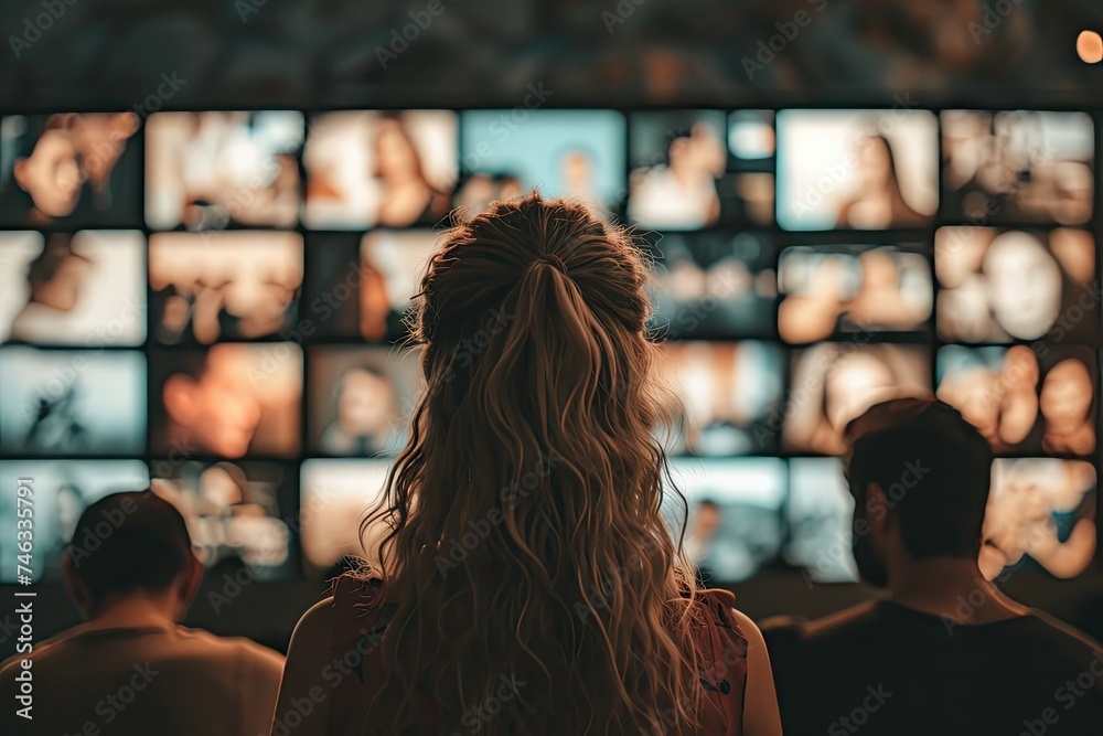 Many People Watching a Live Streaming, Watching Movies, Watching News ...