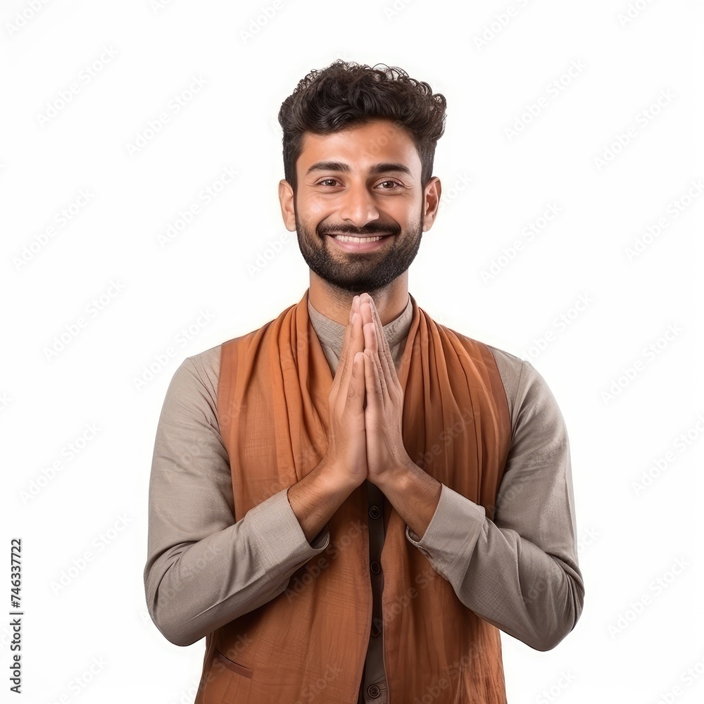 Indian Man Doing Namaste, India Welcome Gesture, Indian Man in ...