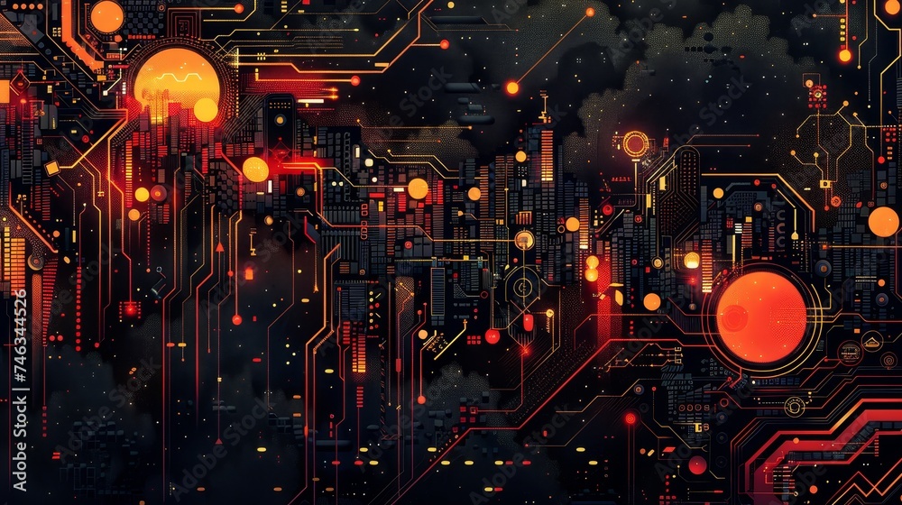 Journey through the evolution of tech backgrounds, where each layer ...