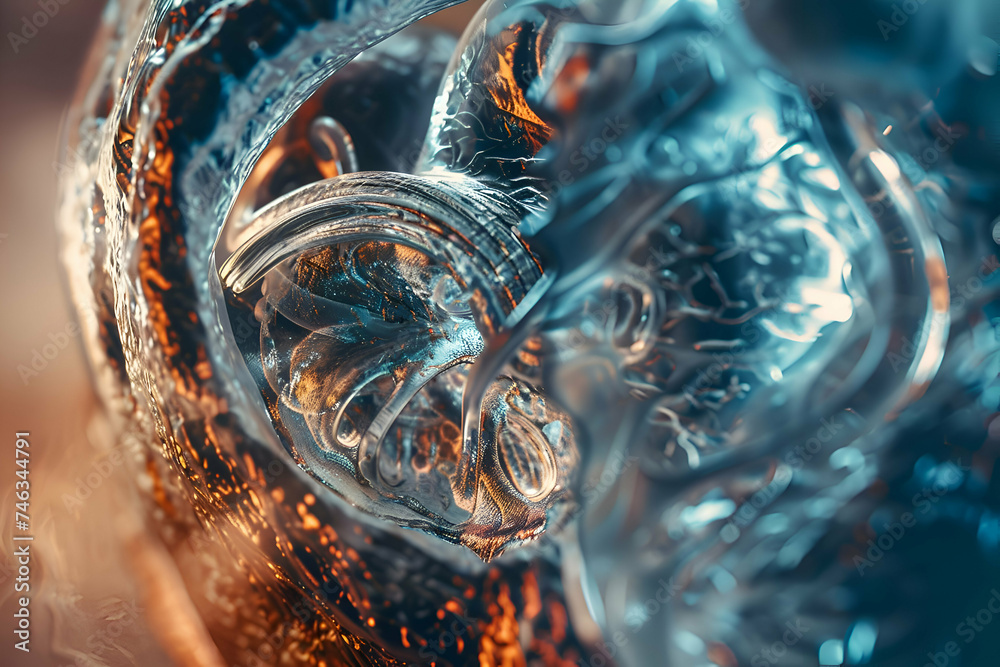 illustration human heart MRI focusing on the left ventricle and aortic ...