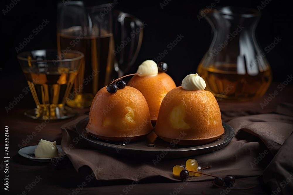 Rum Baba Cake, Italian Rhum Dessert, Baba Au Rhum, Alcohol Syrup Cake ...