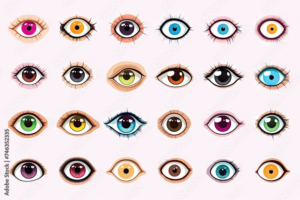 Eye Icon Set, Vision Symbols, Ophthalmologist Pictogram, Eyes ...